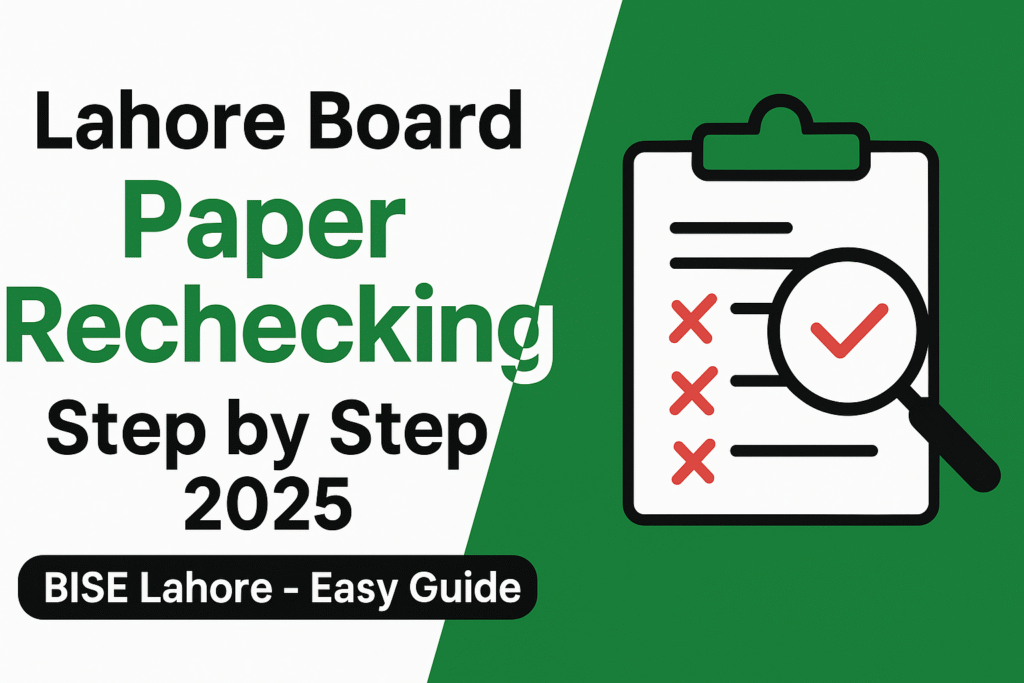 Lahore Board Paper Rechecking Procedure Step by Step 2025 ...